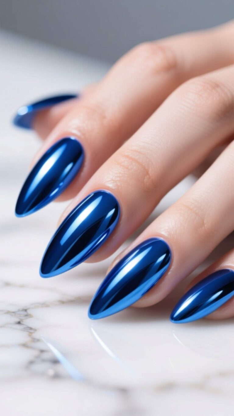 Top 25+ Blue Gel Nails Gorgeous Ideas | Every Mood And Season